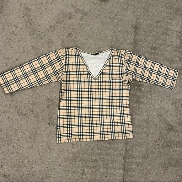 Burberry | Tops | Burberry Classic Nova Vneck Shirt | Poshmark